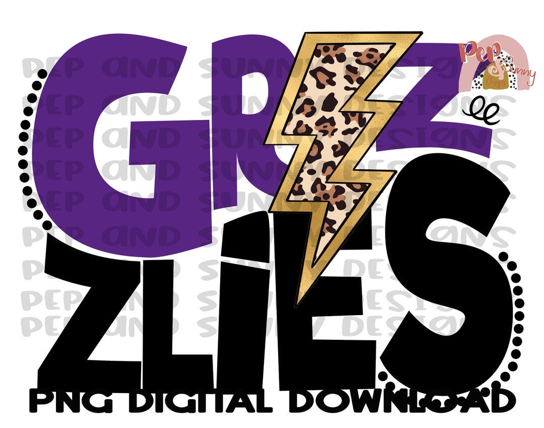 Grizzlies | Leopard Lightning Bolt | Spirit Tee | PNG Digital Download ...