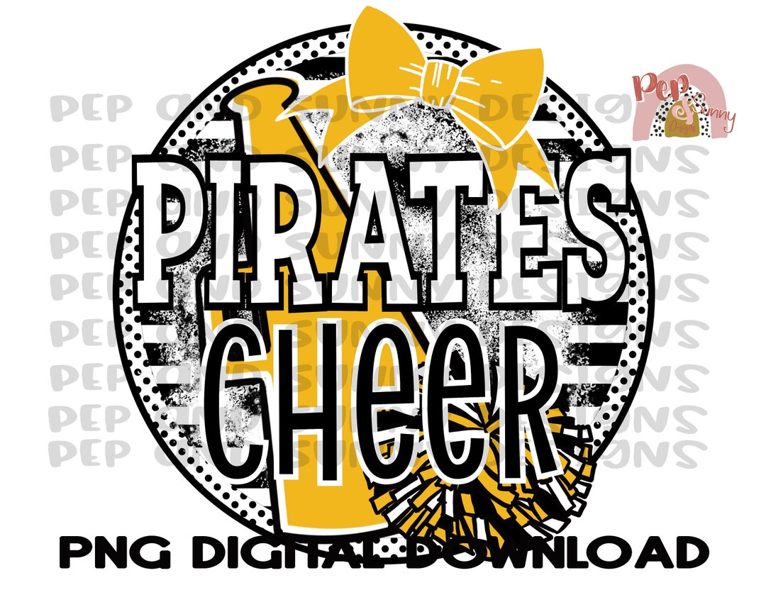 Pirates Cheer Cheer Team Design Dance Team Design Megaphone Bow PNG ...