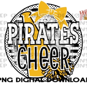 Pirates Cheer Cheer Team Design Dance Team Design Megaphone Bow PNG ...