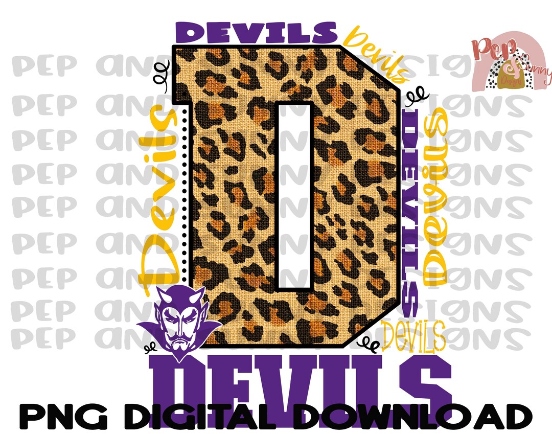 Devils | Collage | Leopard | PNG Digital Download | Sublimation Design ...
