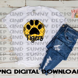 Tigers | Spirit Tee | Polka Dots | Circle | PNG Digital Download ...