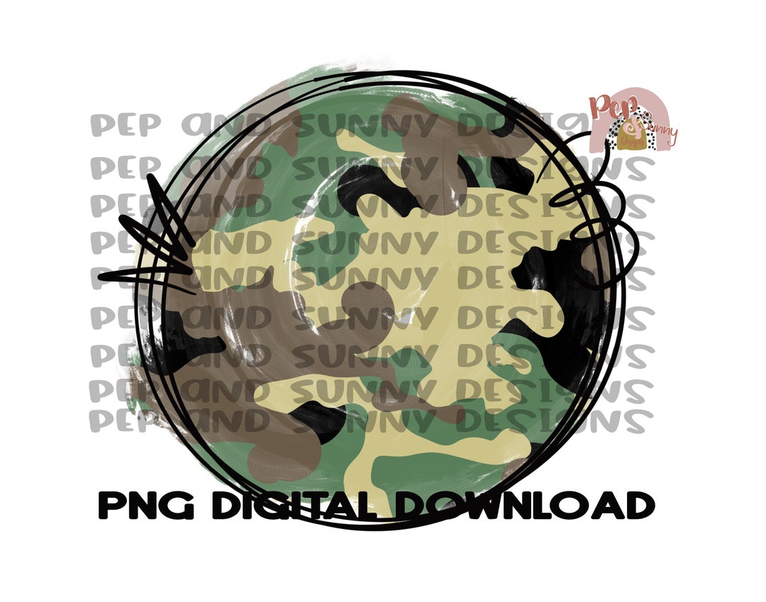 Camo Circle | Doodle | PNG Digital Download | Sublimation Design - Etsy