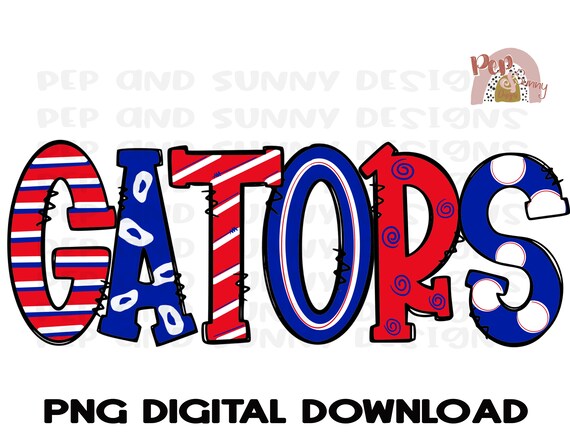 Gators Doodle Design Red and Blue PNG Digital Download - Etsy