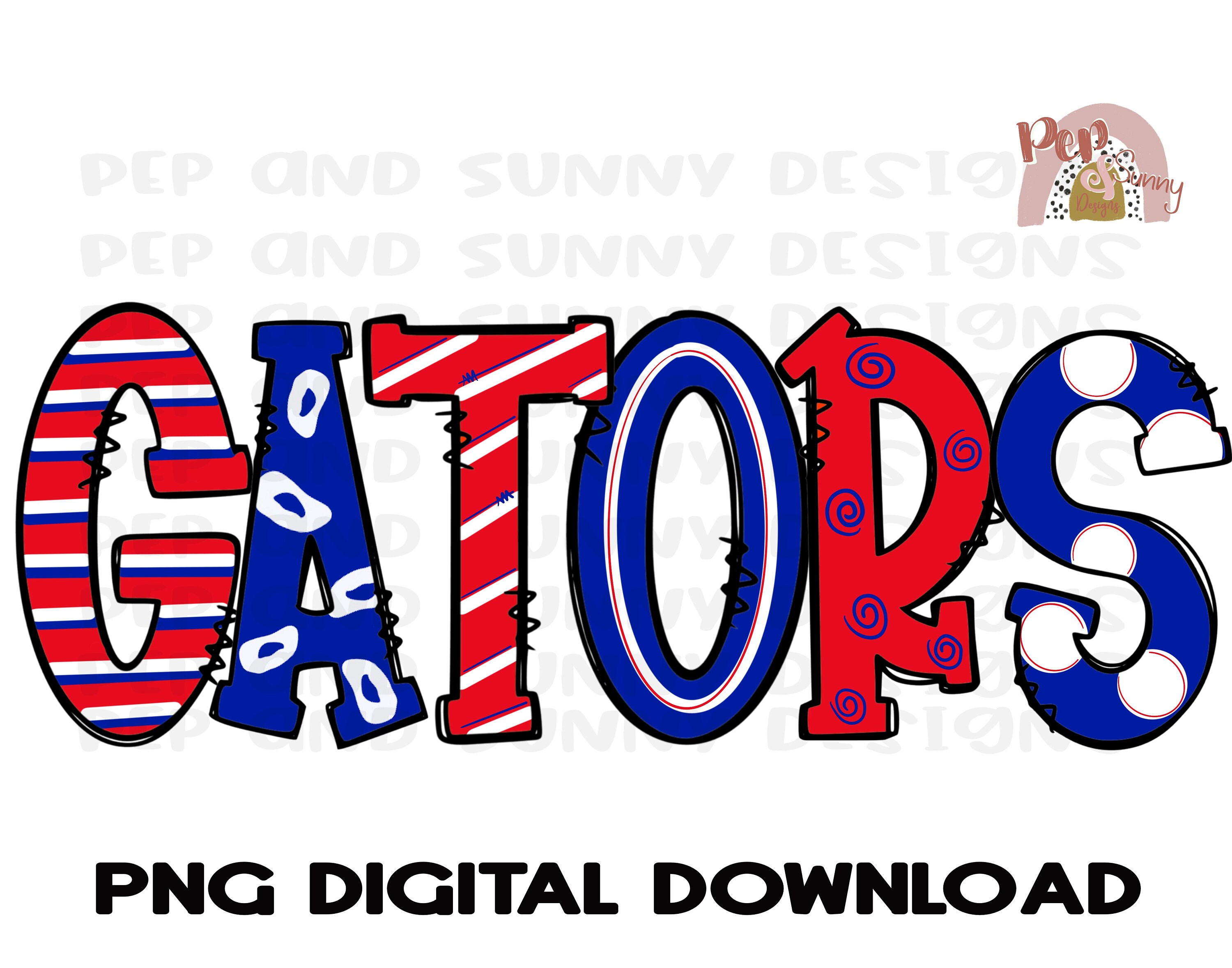 Gators | Doodle Design | Red and Blue | PNG Digital Download ...