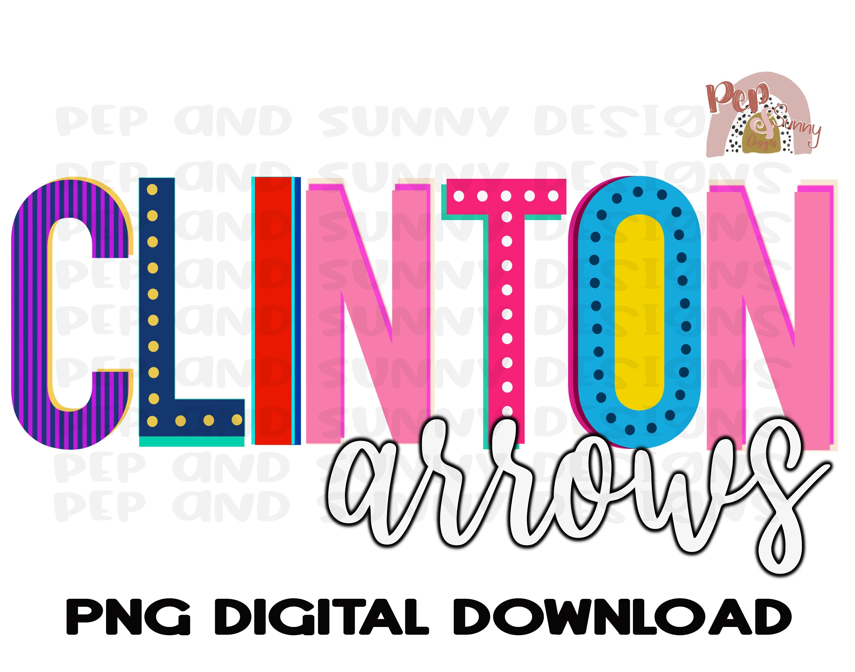Clinton Arrows | Custom Team Design | Bright Colors | PNG Digital ...