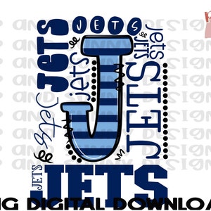 Custom Team Design | Jets | Collage | Typography | PNG Digital Download ...