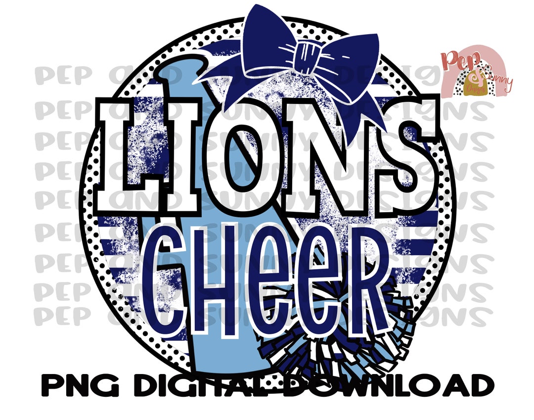 Lions Cheer | Cheer Team Design | Dance Team Design | Megaphone | Bow ...