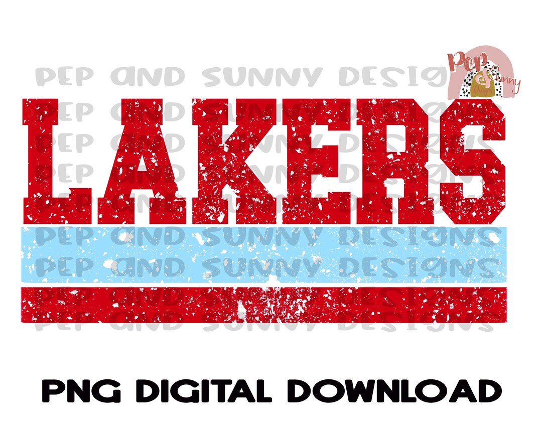 Lakers Red and Blue Distressed | Spirit Tee Design | PNG Digital ...