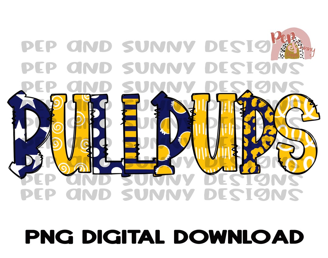 Bullpups | Mascot | Navy Blue | Doodle Design | PNG Digital Download ...