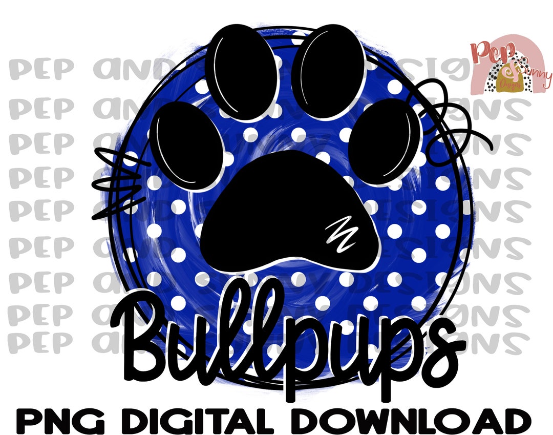 Bullpups | Mascot | Spirit Tee | Polka Dots | PNG Digital Download ...