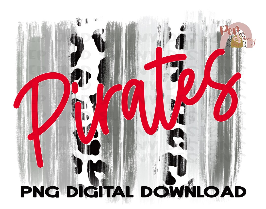 Pirates | Mascot | Spirit Tee | Leopard Background | PNG Digital ...