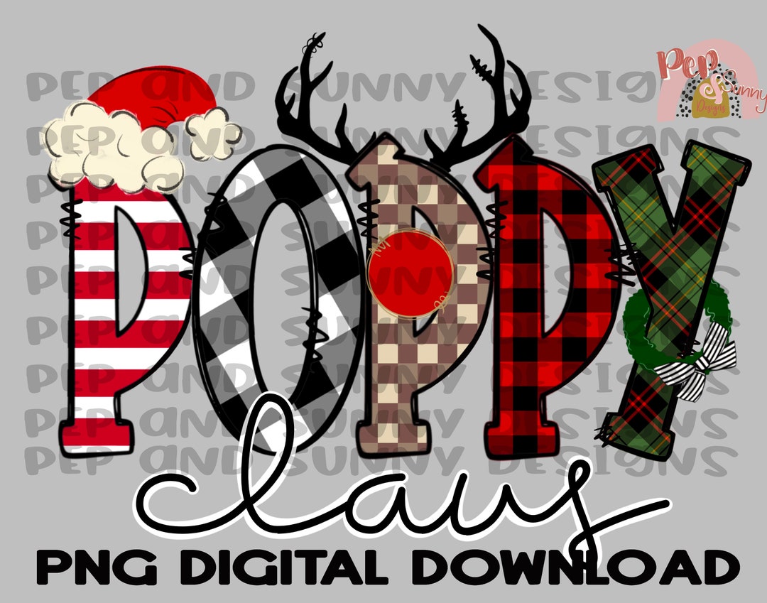 Poppy Claus | Santa Hat | Reindeer | Christmas | PNG Digital Download ...