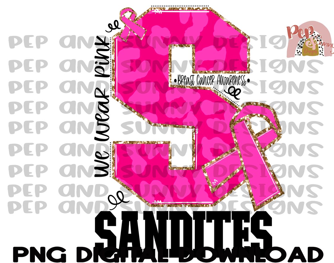 Sandites | Breast Cancer Design | Leopard | Pink | PNG Digital Download ...