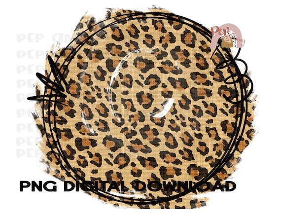 Leopard Circle Doodle PNG Digital Download Sublimation - Etsy