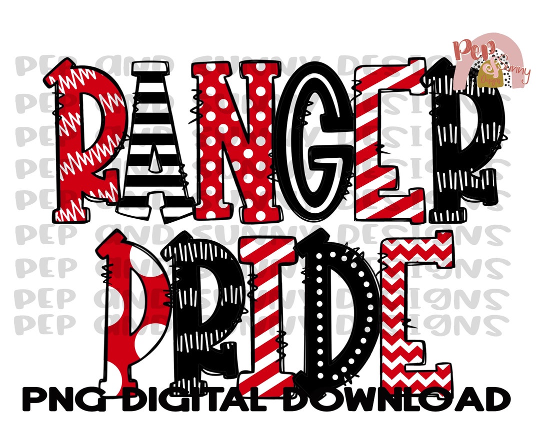 Ranger Pride | Rangers | Doodle Design | Spirit Tee Design | PNG ...