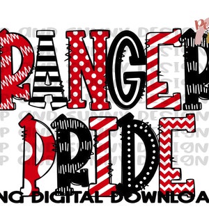 Ranger Pride | Rangers | Doodle Design | Spirit Tee Design | PNG ...