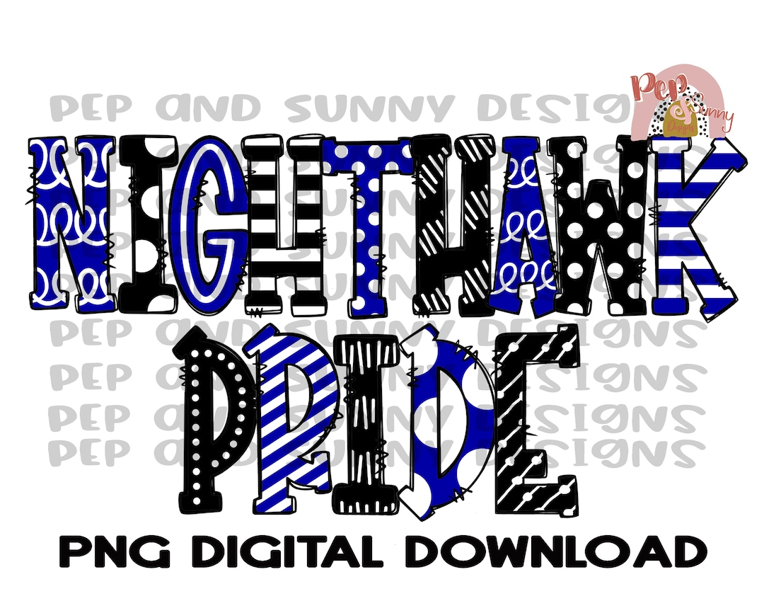 Nighthawk Pride | Nighthawks | Doodle Design | Spirit Tee | PNG Digital ...