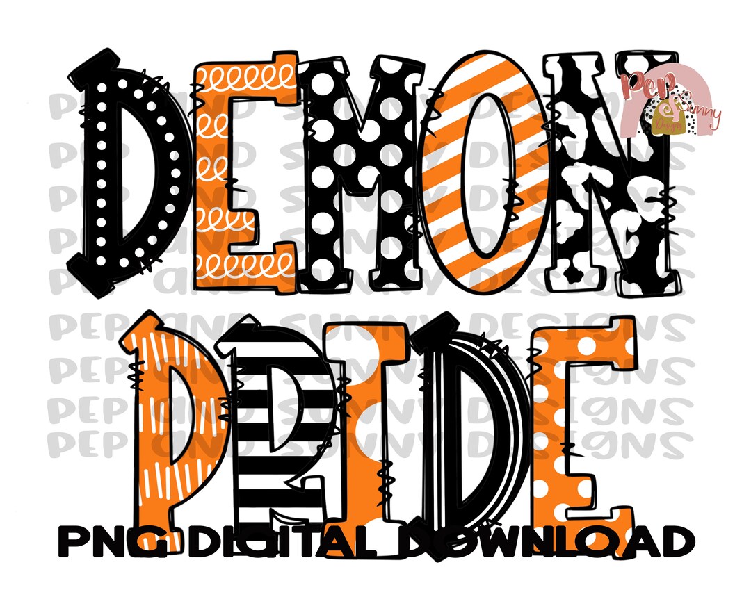 Demon Pride | Doodle Design | Mascot | Spirit Tee | PNG Digital ...