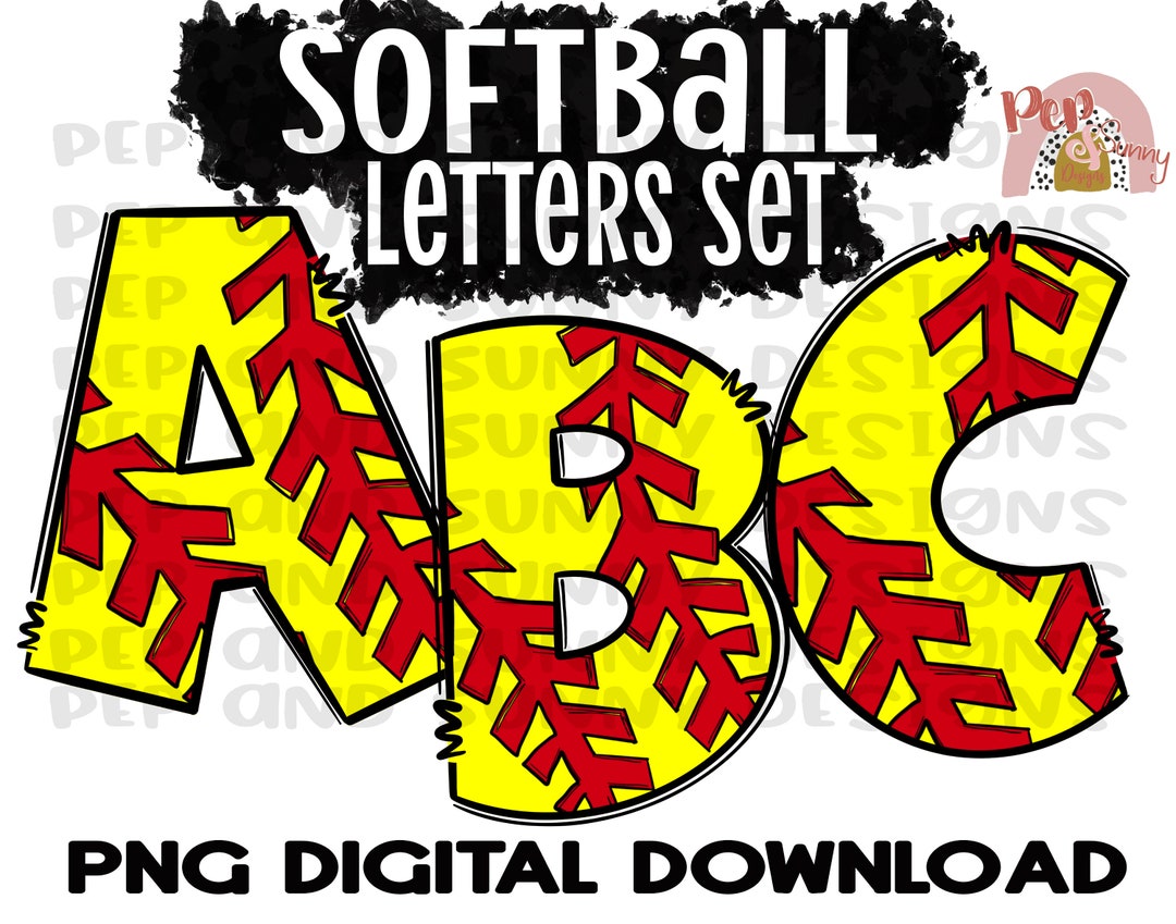 Softball PNG Letters Set | Letters Set | Capital Letters A-Z | PNG ...