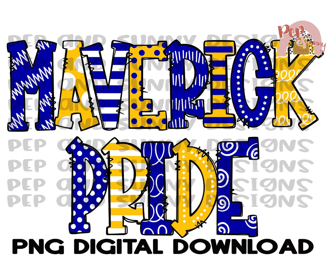 Maverick Pride | Doodle Design | Mascot | Spirit Tee | PNG Digital ...