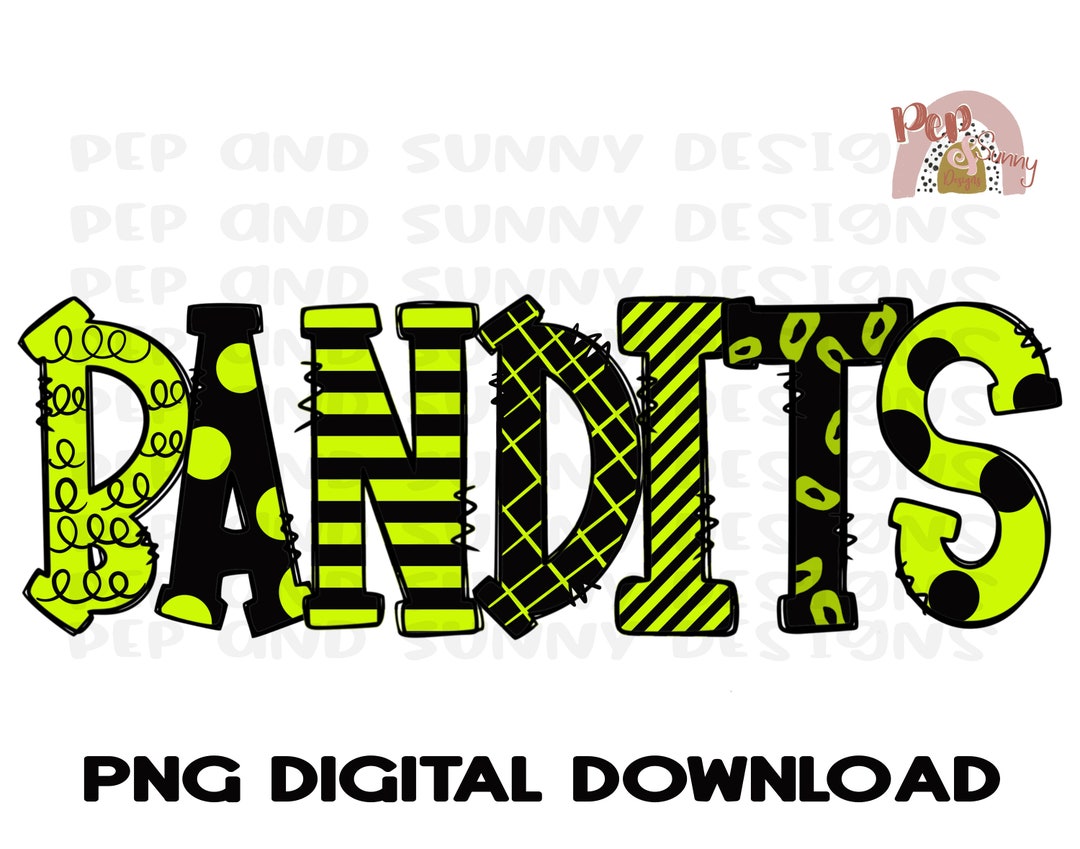 Bandits | Doodle Design | Baseball | Softball | Tee Ball | PNG Digital ...