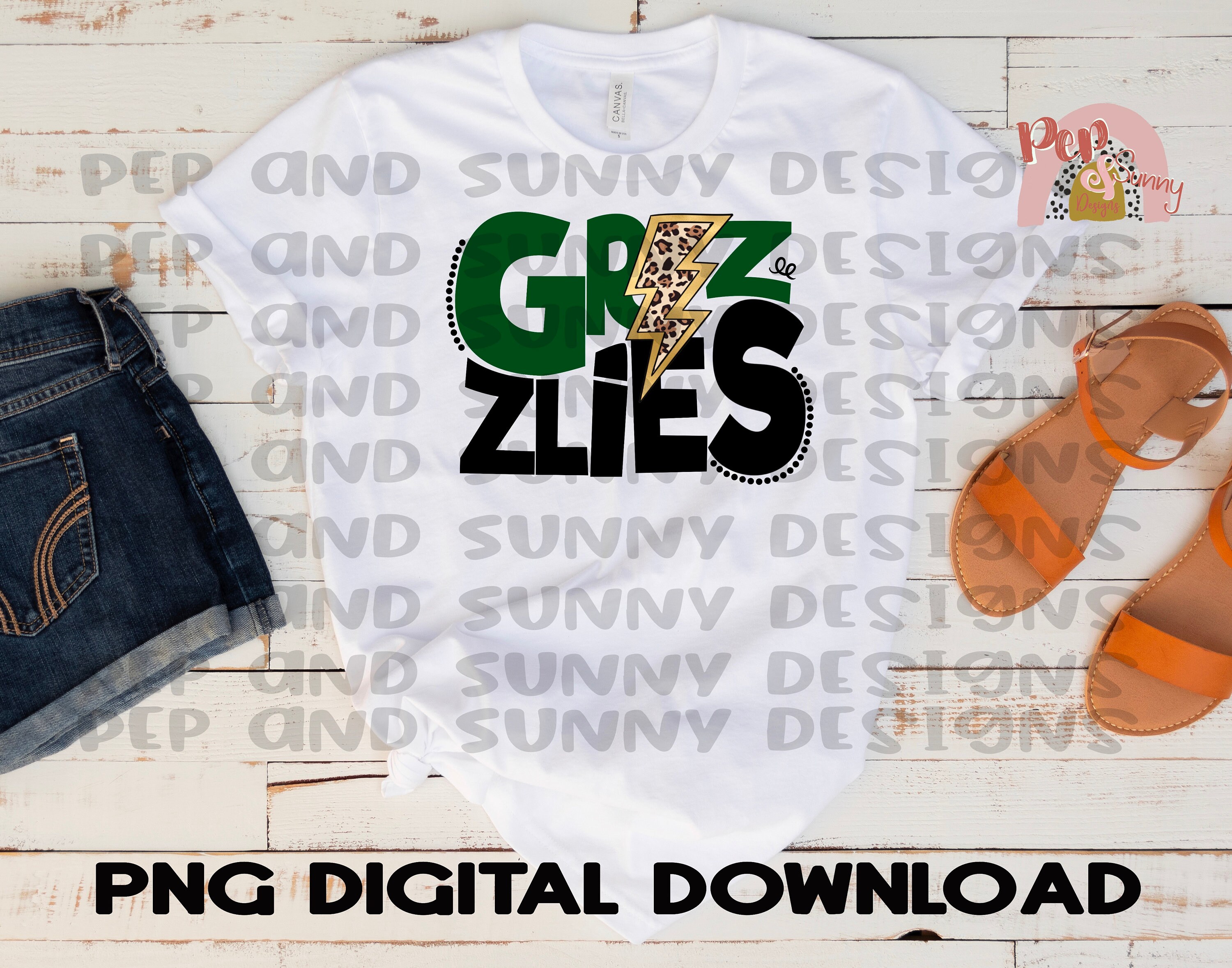 Grizzlies Leopard Lightning Bolt Spirit Tee PNG Digital - Etsy