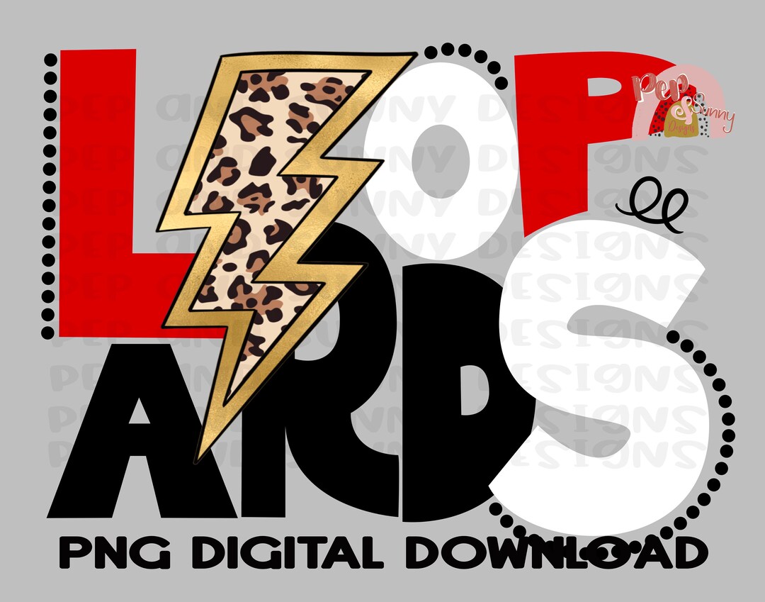 Leopards | Leopard Lightning Bolt | Spirit Tee Design | PNG Digital ...
