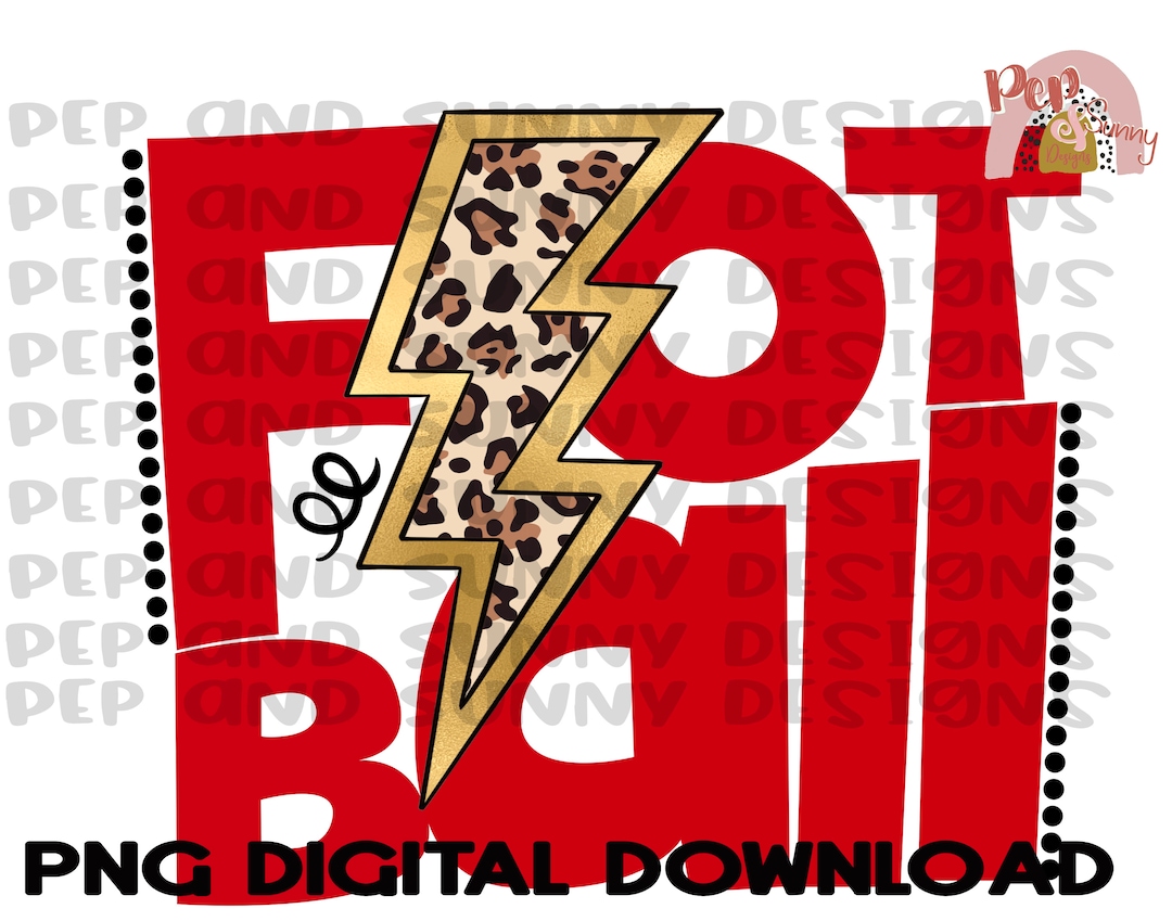 Football | Lightning Bolt | Team Colors | Spirit Tee | PNG Digital ...