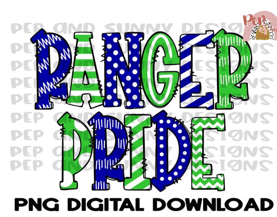 Rangers Ranger Pride Doodle Design Spirit Tee PNG - Etsy