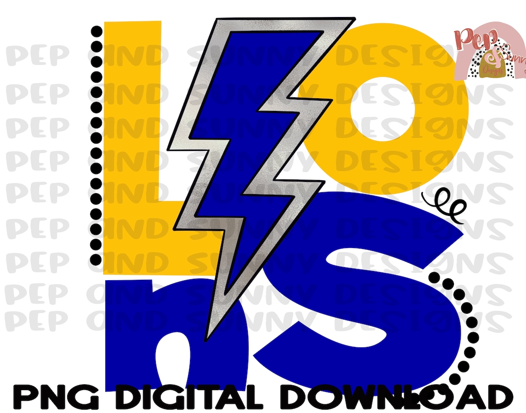 Lions | Lightning Bolt | Spirit Tee | PNG Digital Download ...