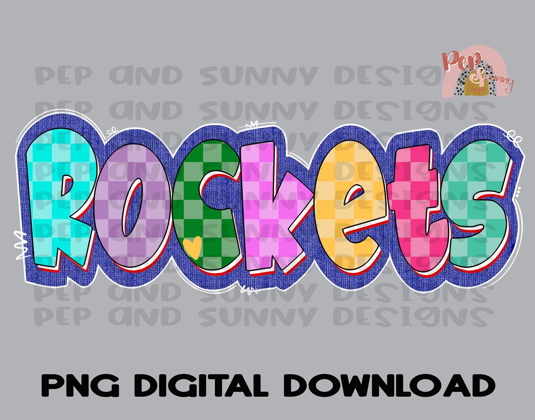 Rockets Checkerboard Fabric Texture Design | Spirit Tee Design | PNG ...