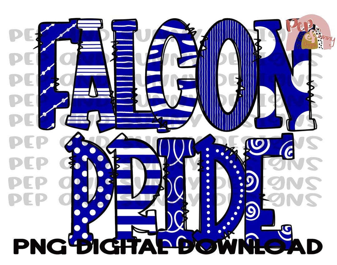 Falcon Pride Doodle Design Spirit Tee PNG Digital Download Sublimation ...