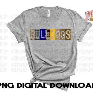 Bulldogs | Block Stencil Design | Spirit Tee | PNG Digital Download ...