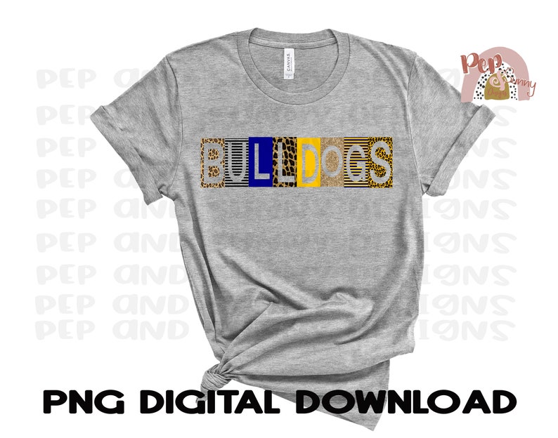 Bulldogs | Block Stencil Design | Spirit Tee | PNG Digital Download ...