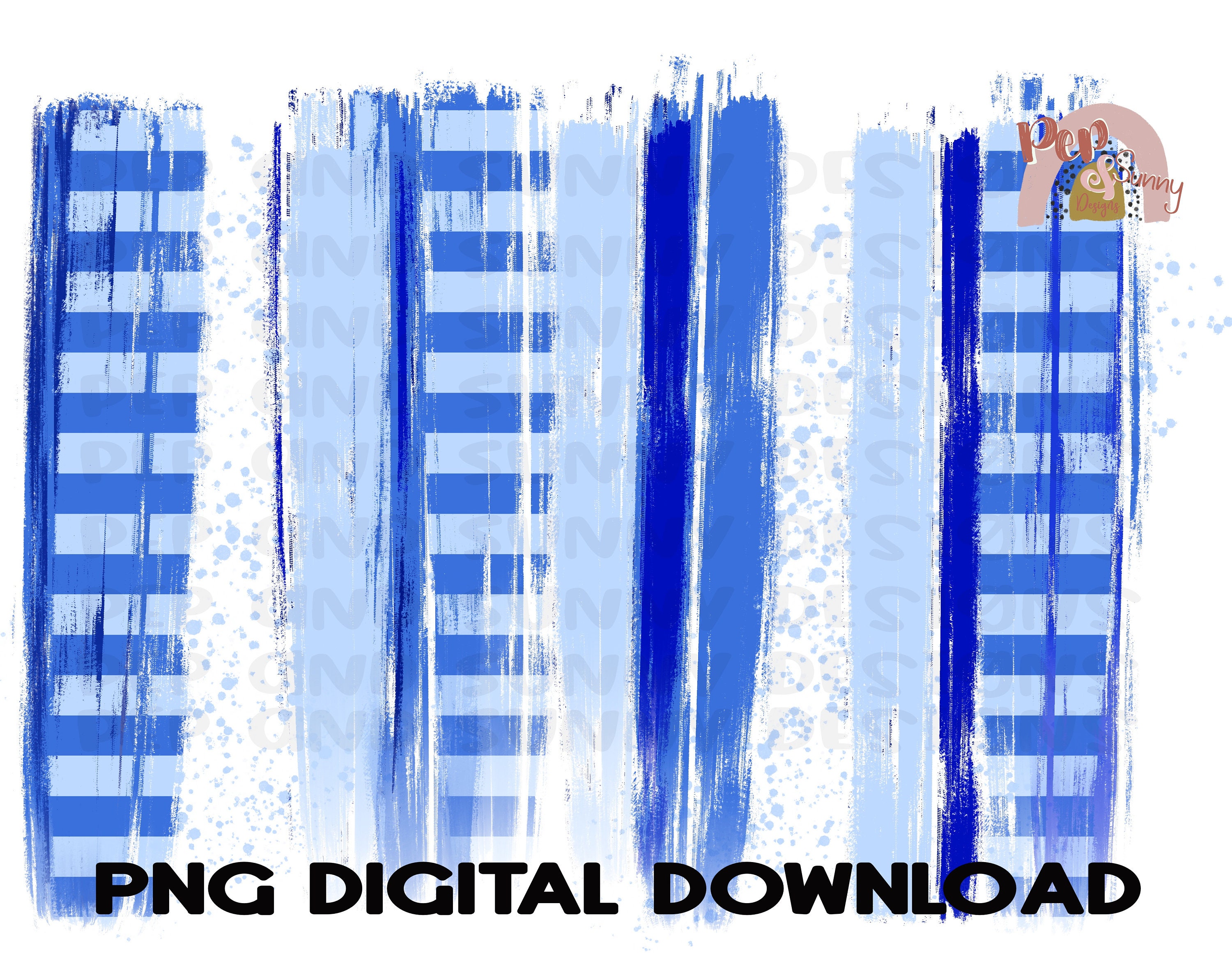 Royal Blue Brushstroke 4 Designs Stripes Stars Leopard | Etsy