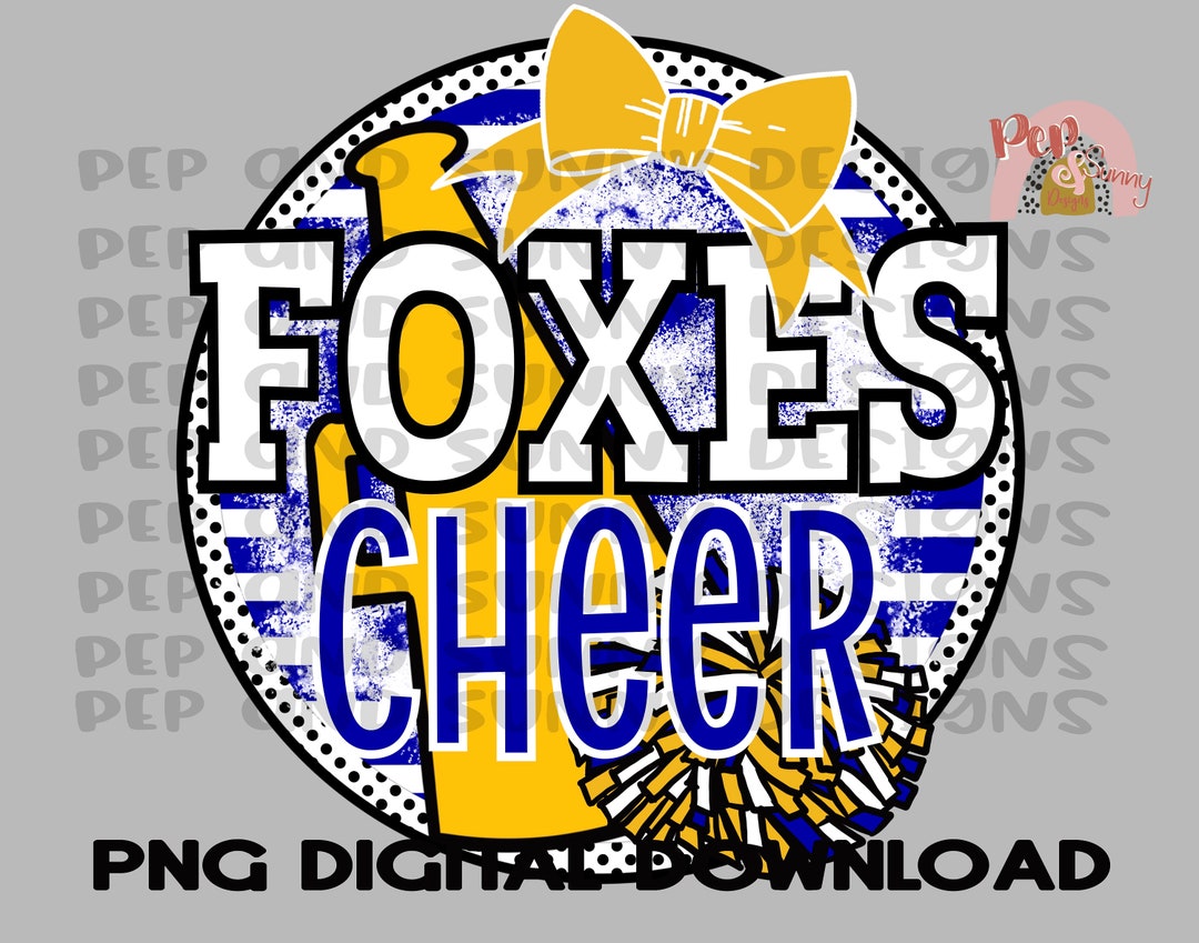 Foxes Cheer | Cheer Team Design | Dance Team Design | Megaphone | Bow ...