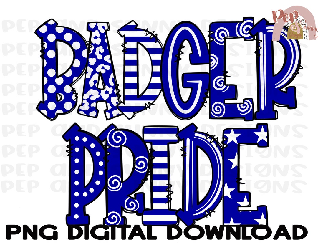 Badger Pride | Badgers | Spirit Tee | Doodle Design | PNG Digital ...