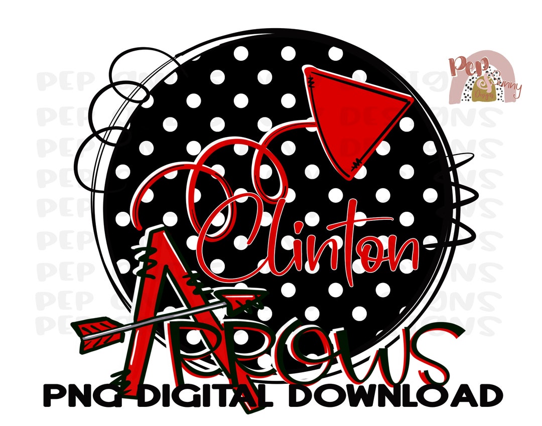 Clinton Arrows | Hand Drawn | Spirit Tee | Mascot | PNG Digital ...