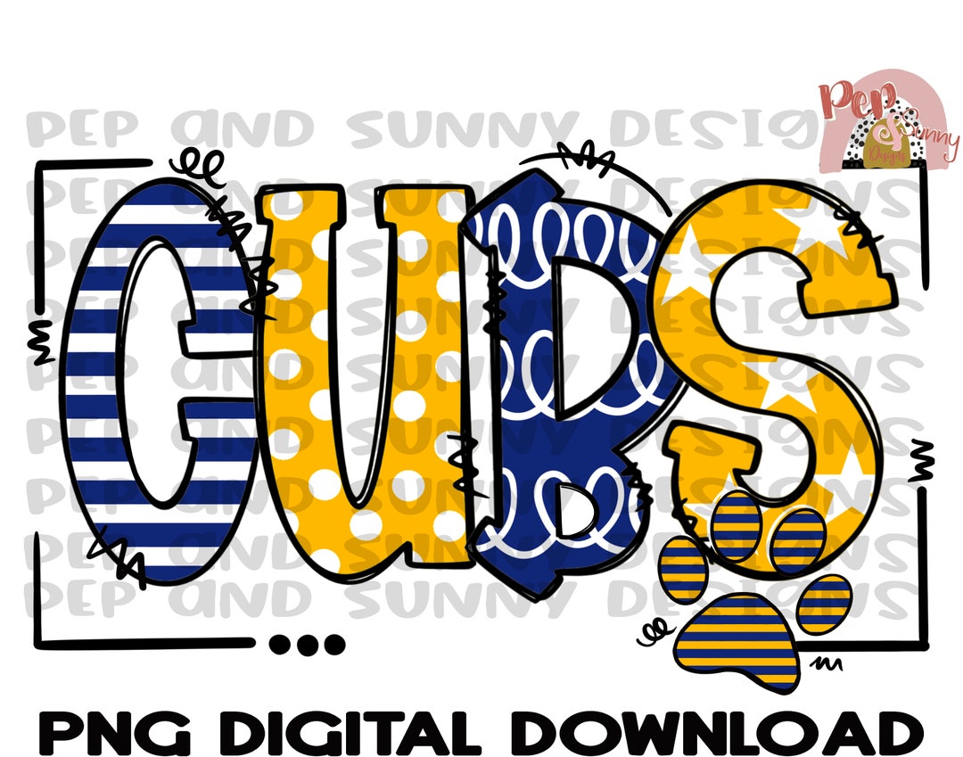 Cubs | Doodle Design | Spirit Tee | Paw Print | PNG Digital Download ...