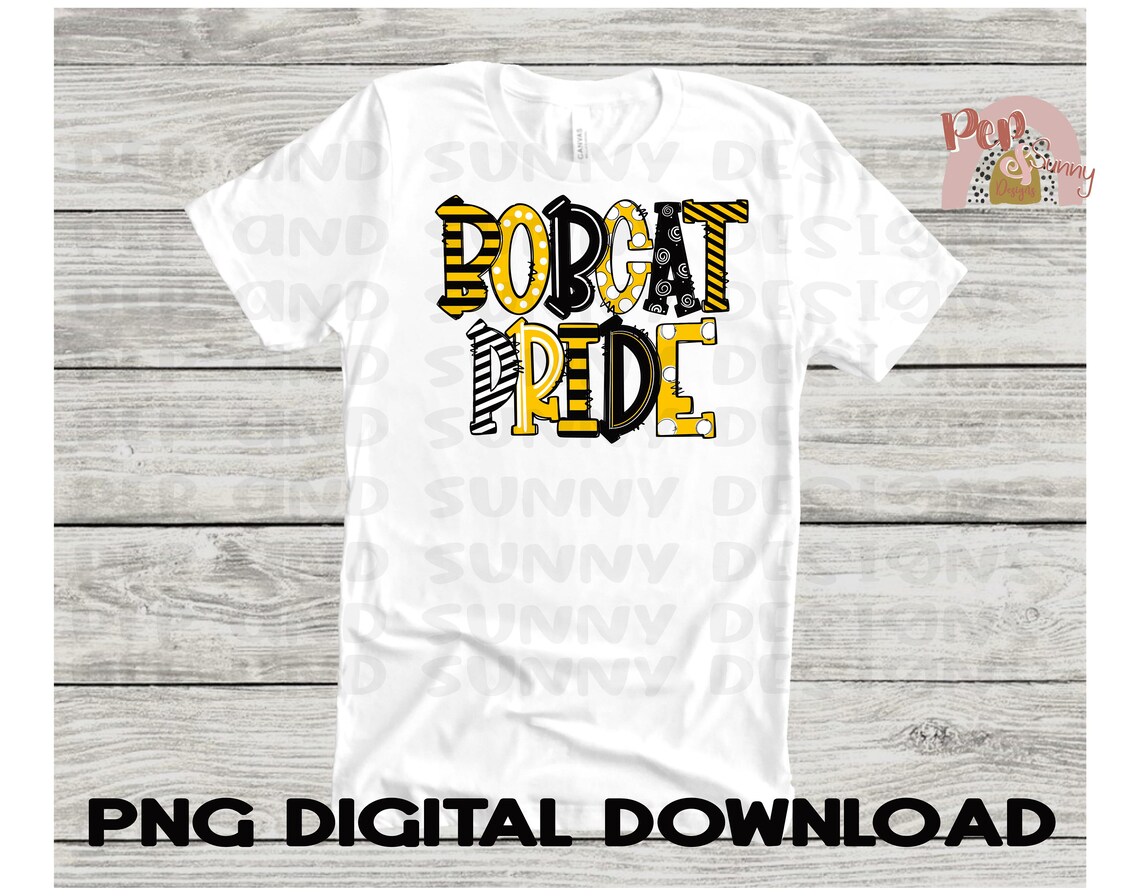Bobcat Pride | Doodle Design | Spirit Tee | Mascot | PNG Digital ...