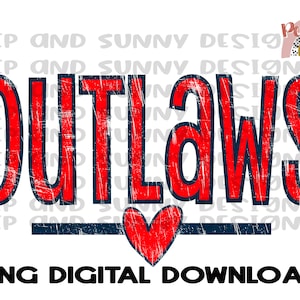 Outlaws | Distressed | Spirit Tee Design | PNG Digital Download ...