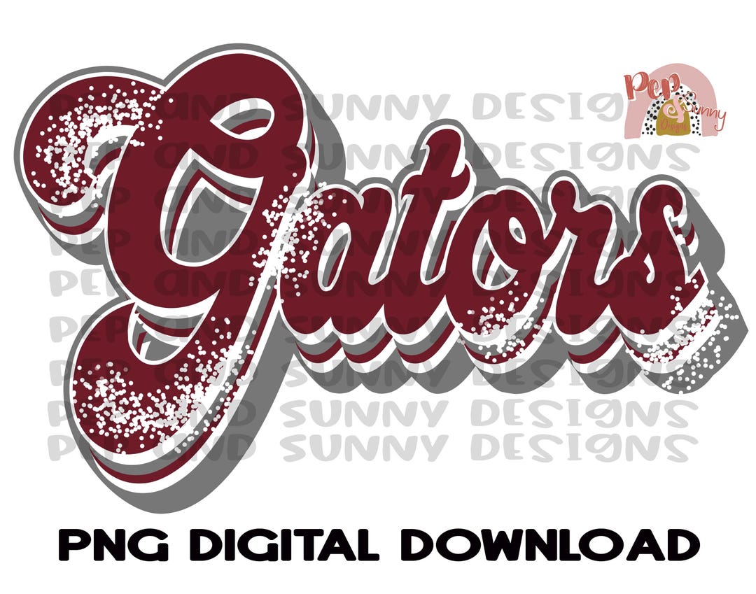 Gators Maroon and Gray | Spirit Tee Design | Retro Design | PNG Digital ...