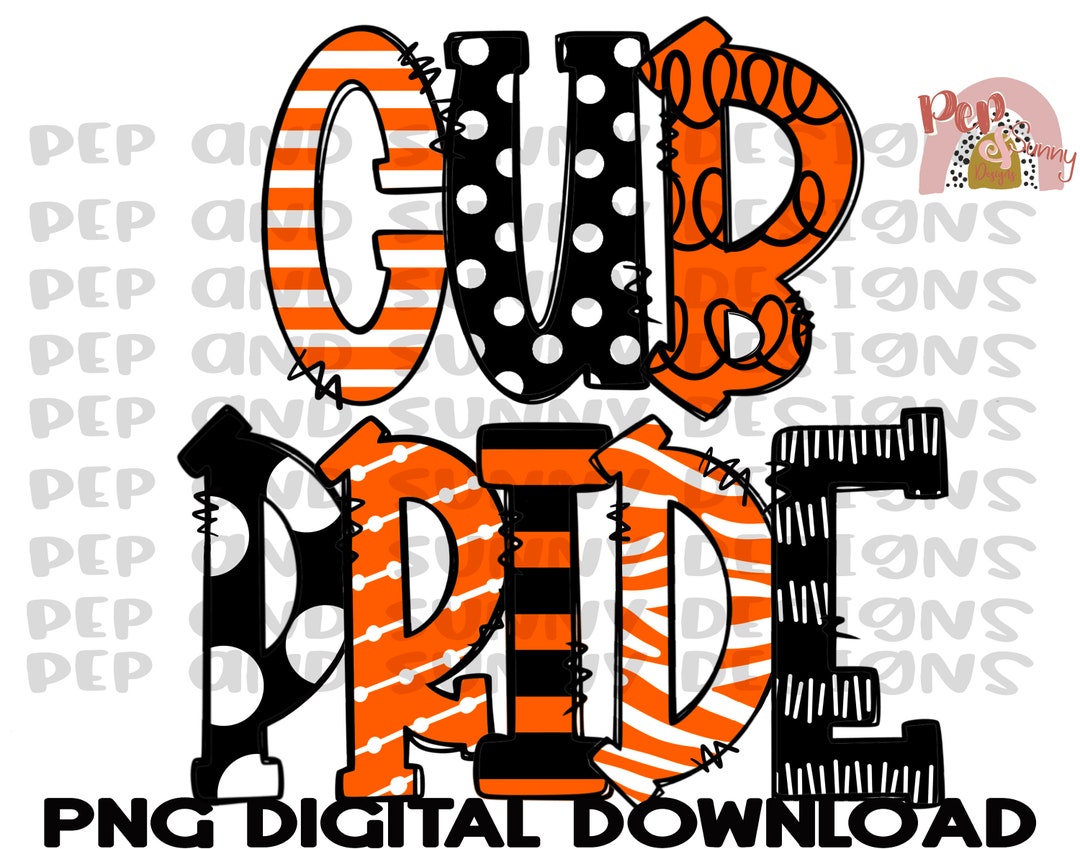 Cubs | Cub Pride | Doodle Design | Spirit Tee | PNG Digital Download ...