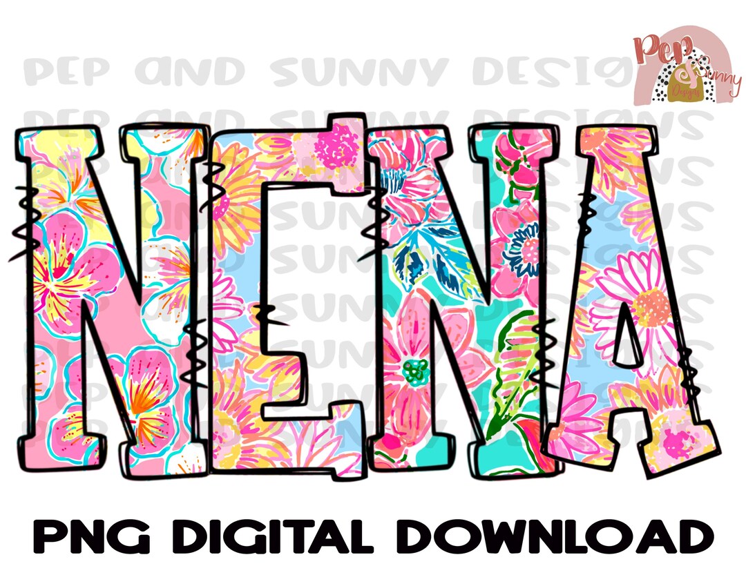 Nena Florals Doodle Design | PNG Digital Download | Sublimation Design ...