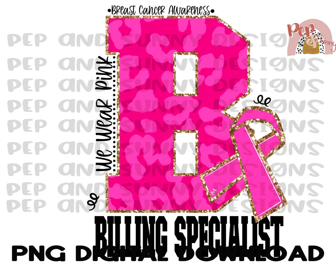 Billing Specialist Breast Cancer Design Leopard | Pink | PNG Digital ...