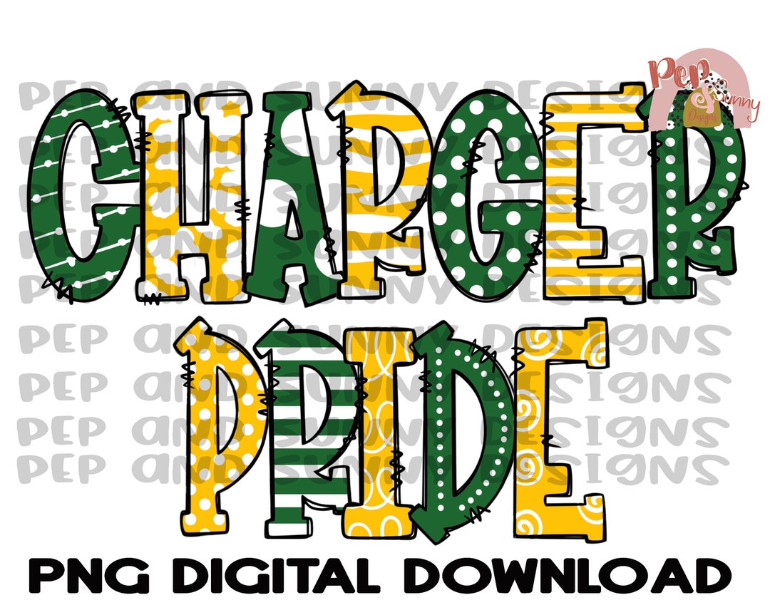 Charger Pride | Doodle Design | Spirit Tee | PNG Digital Download ...