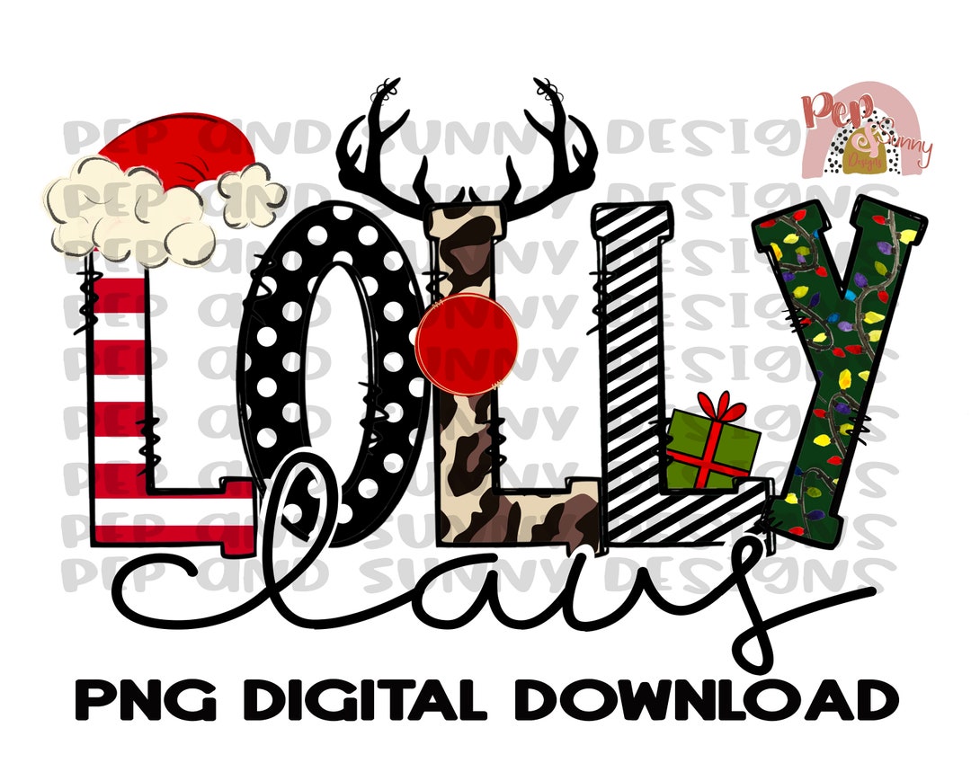 Lolly Claus | Santa Hat | Reindeer | Leopard | Christmas | PNG Digital ...