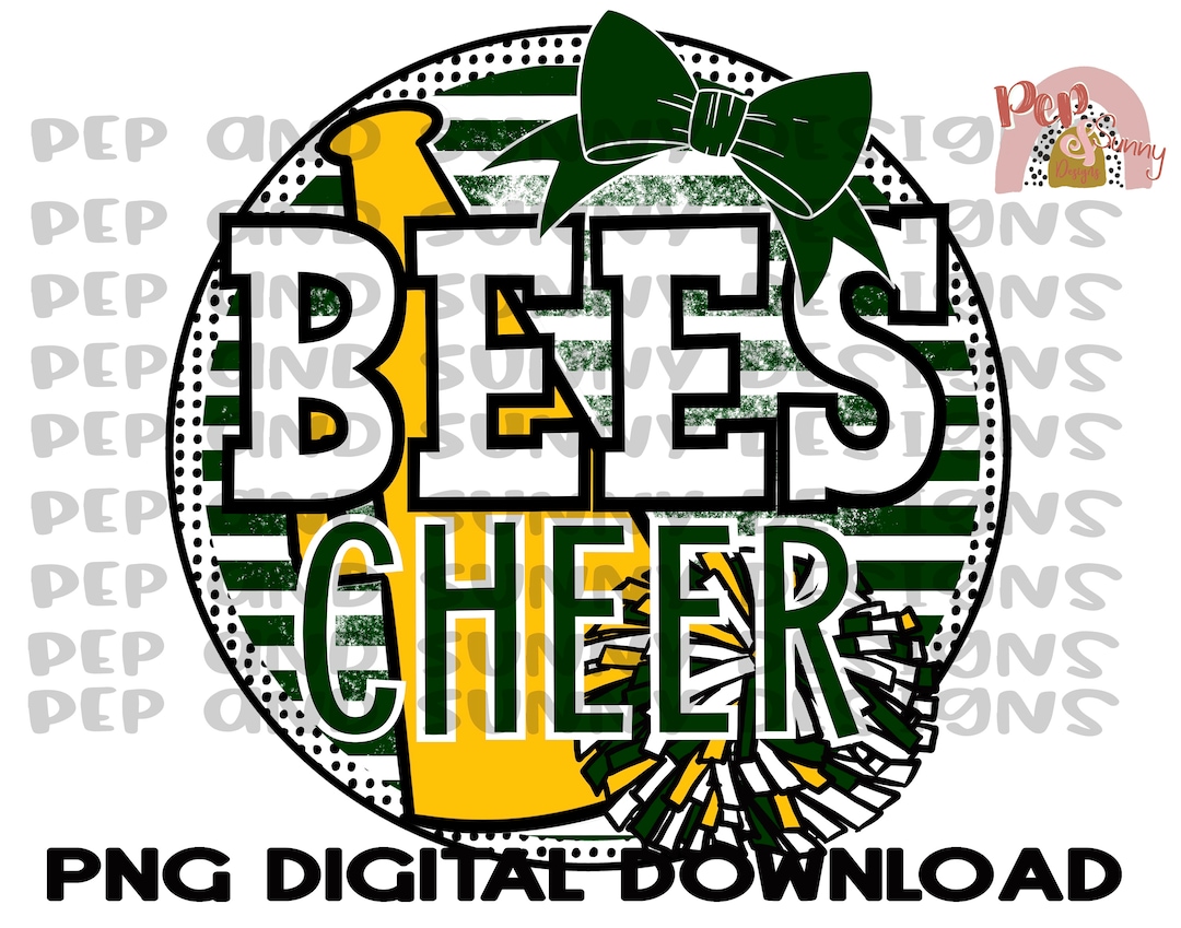 Bees Cheer | Cheer Team Design | Dance Team Design | Megaphone | Bow ...