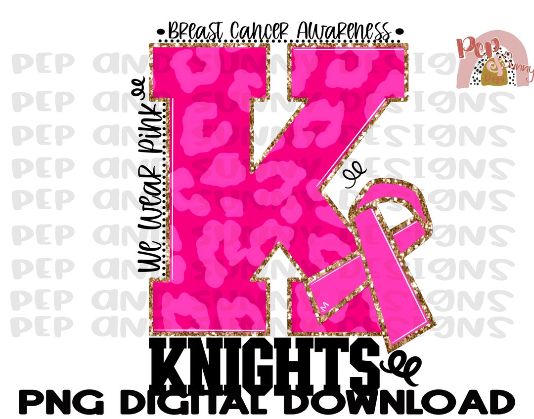 Knights Breast Cancer Design Knights Leopard Pink PNG Digital Download ...