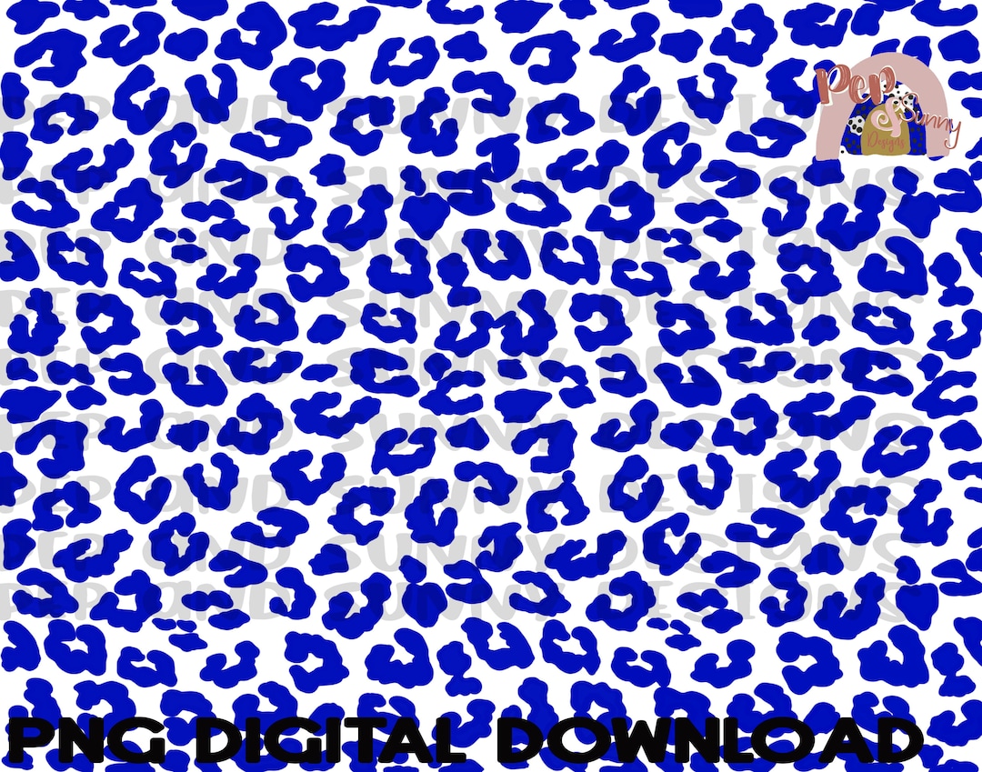 Royal Blue Leopard | Leopard | Hand Drawn | PNG Digital Download ...